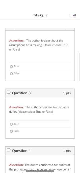 Solved Assertion: : The author is clear about the | Chegg.com