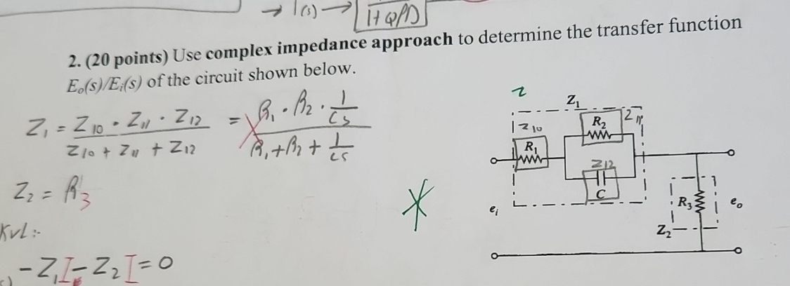 Solved (20 ﻿points) ﻿Use complex impedance approach to | Chegg.com