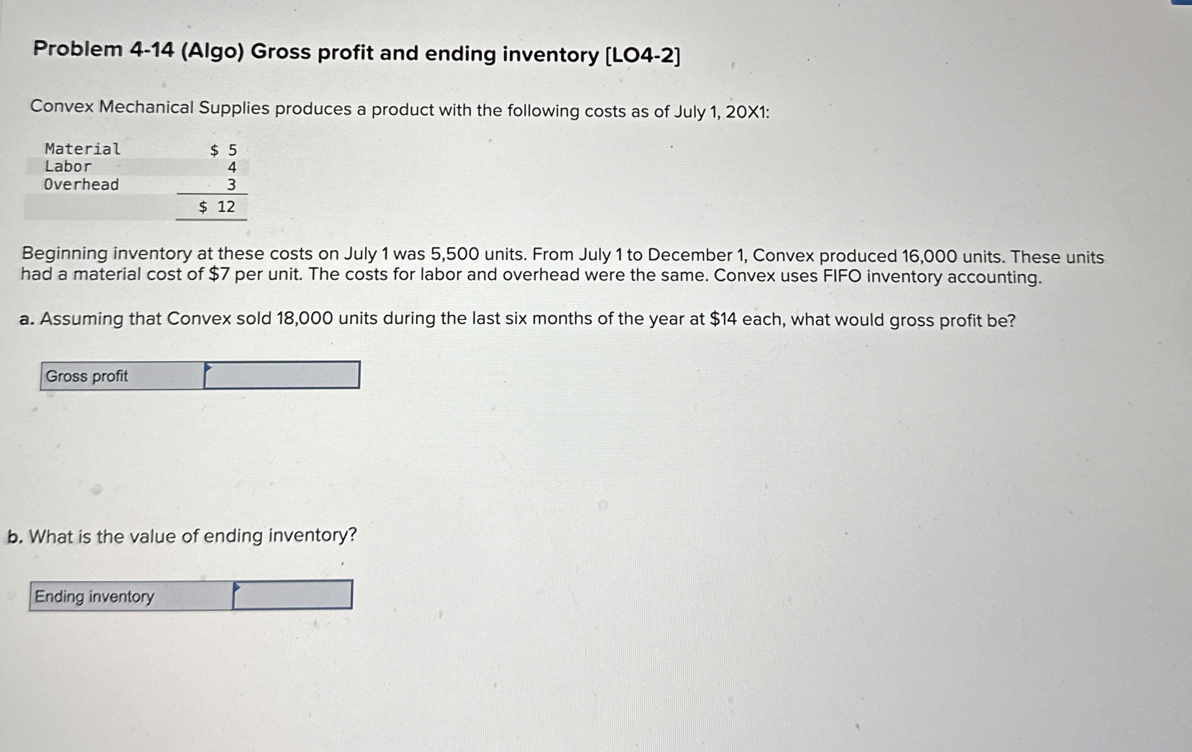 Solved Problem 4-14 (Algo) ﻿Gross profit and ending | Chegg.com
