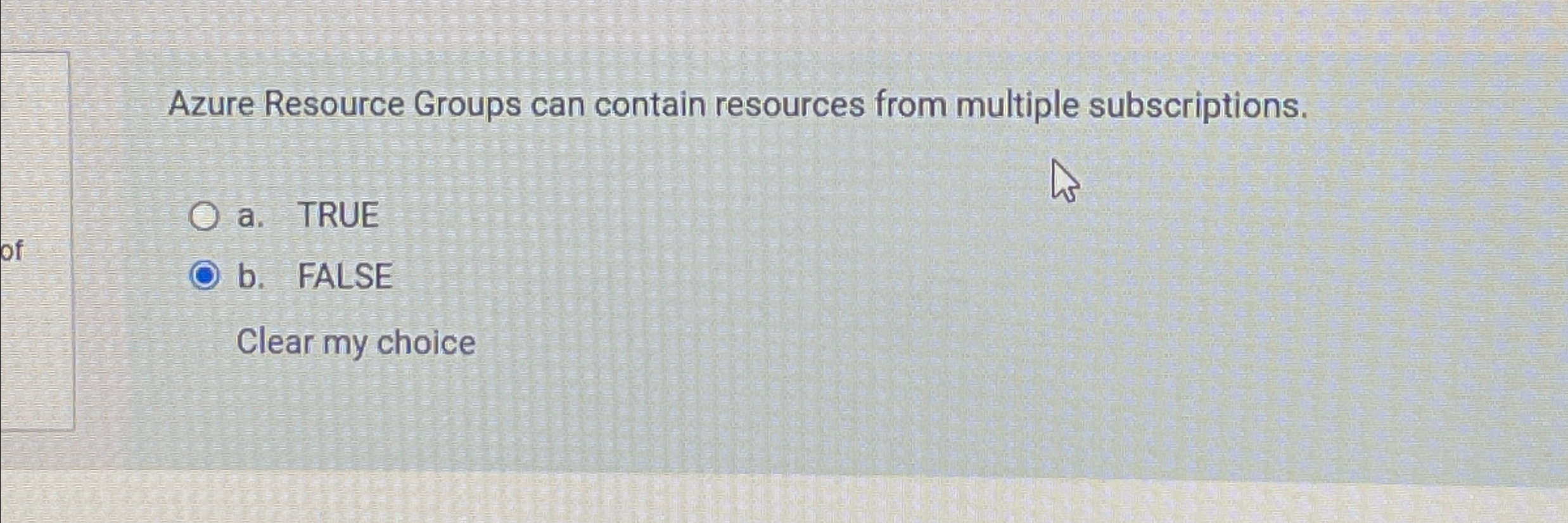 Solved Azure Resource Groups can contain resources from | Chegg.com