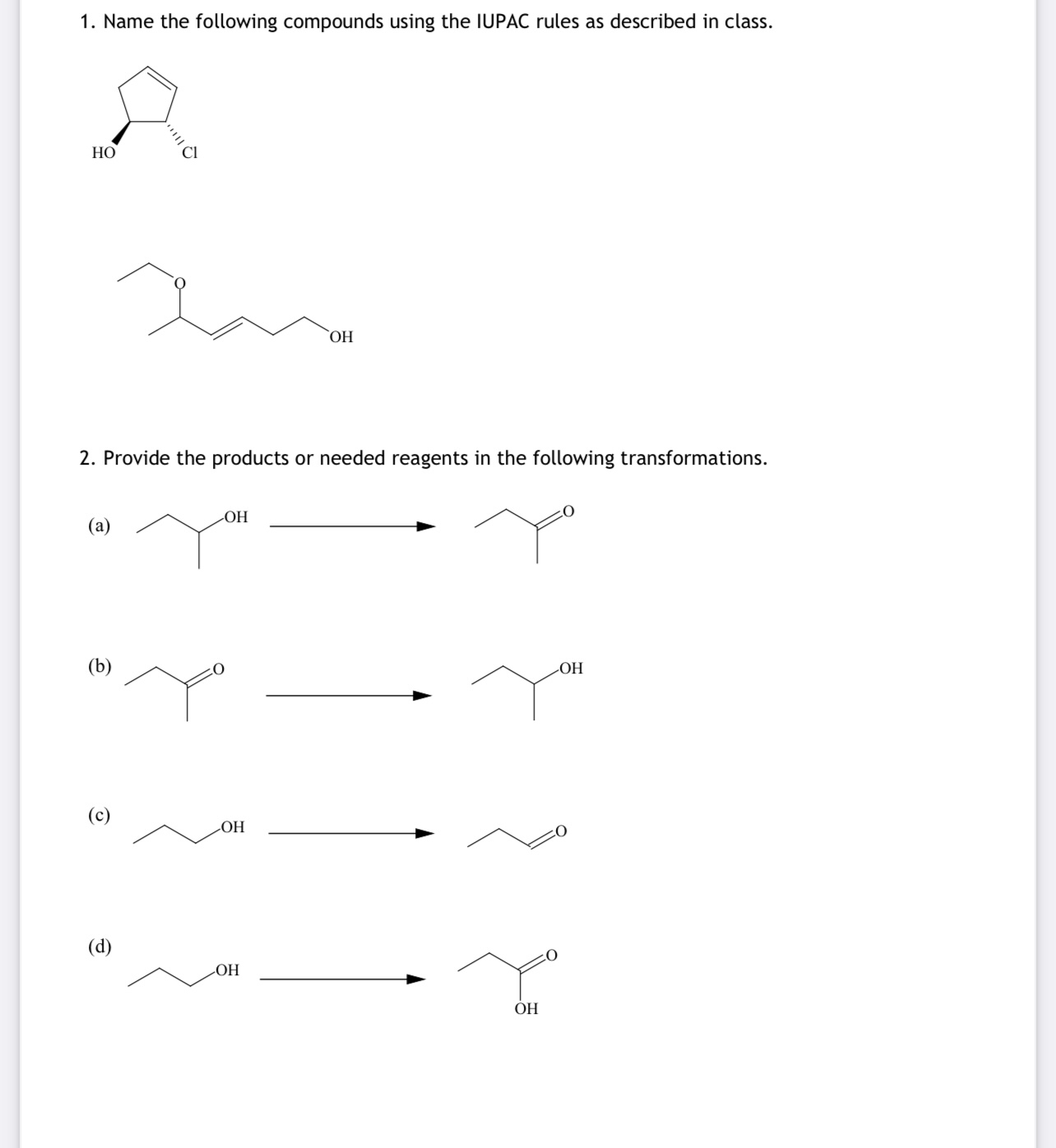 Solved Name the following compounds using the IUPAC rules as | Chegg.com
