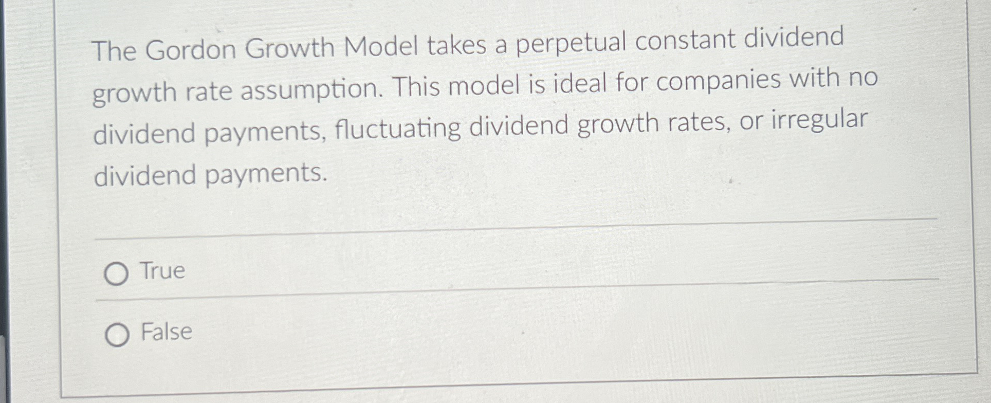 Solved The Gordon Growth Model takes a perpetual constant | Chegg.com