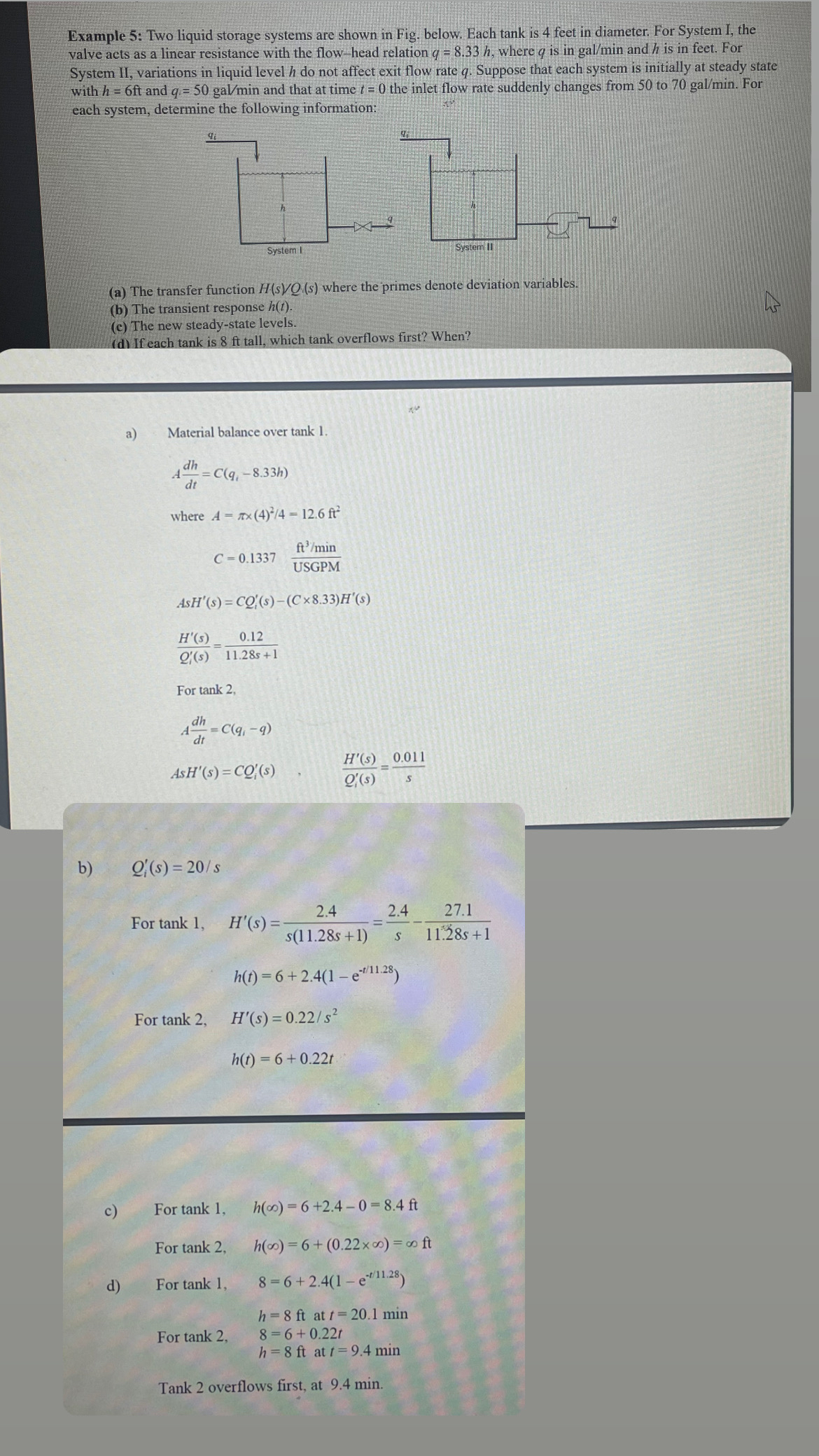 Solved Example 5: Two liquid storage systems are shown in | Chegg.com