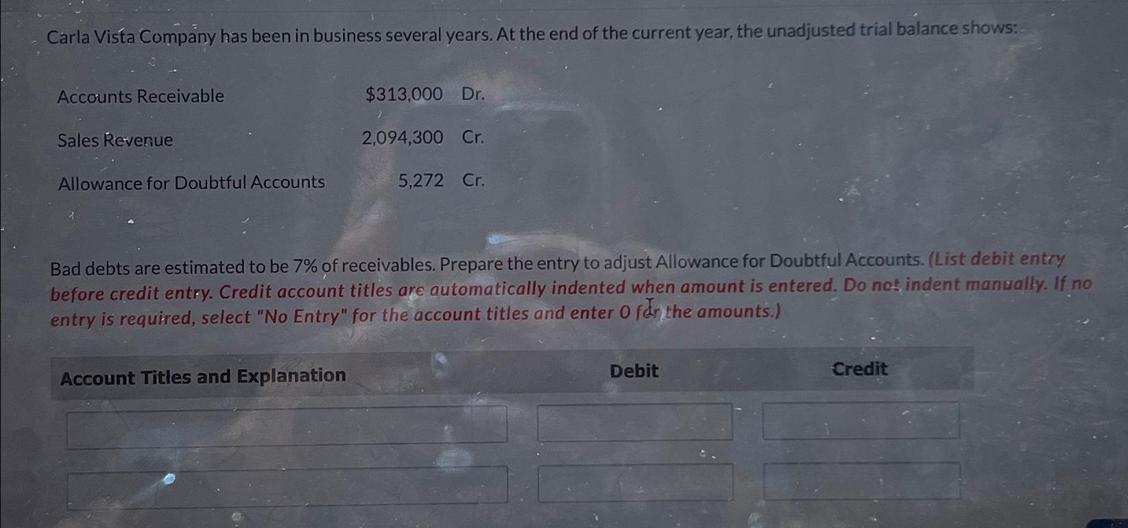 Solved Carla Vista Company has been in business several | Chegg.com
