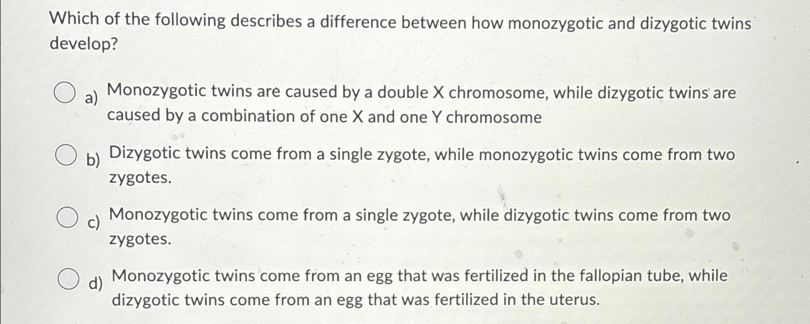 Solved Which of the following describes a difference between | Chegg.com