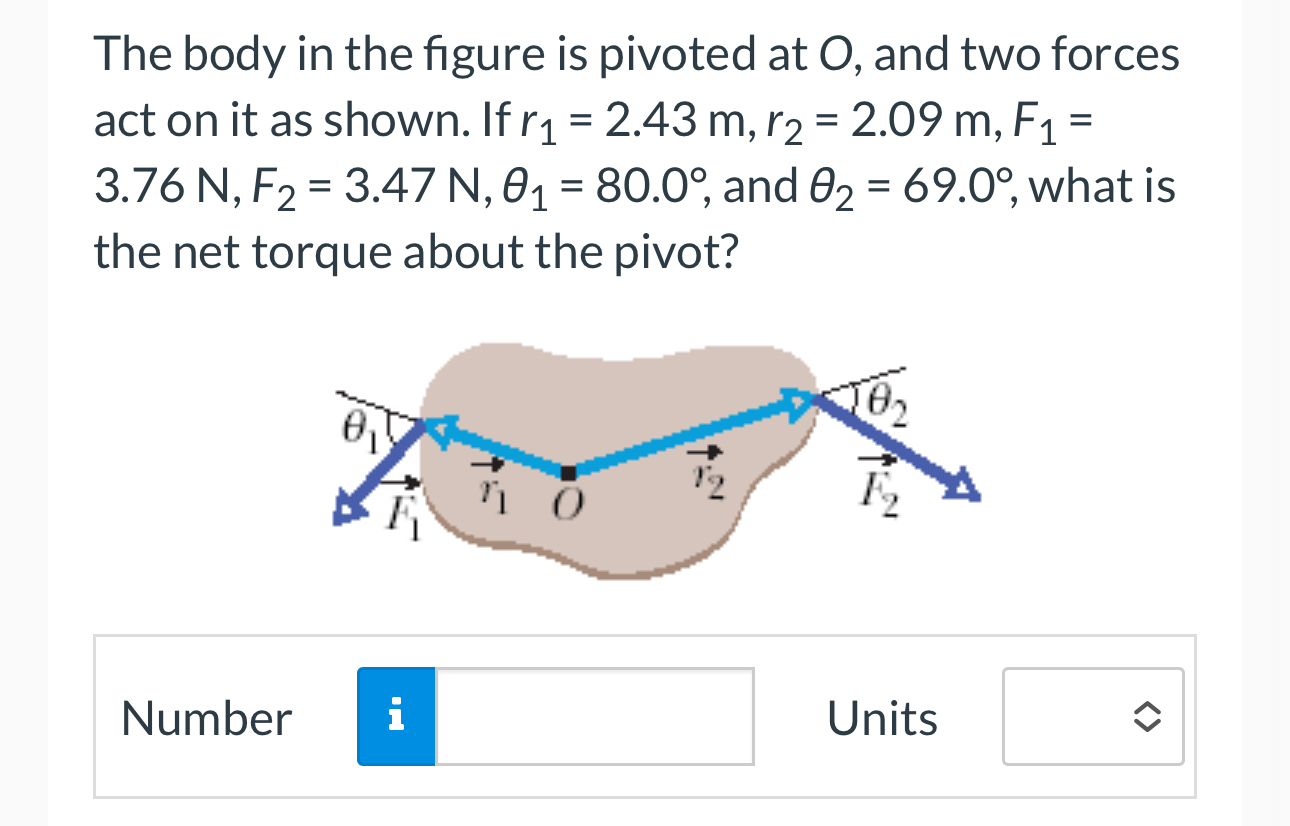 Solved The body in the figure is pivoted at O, ﻿and two | Chegg.com
