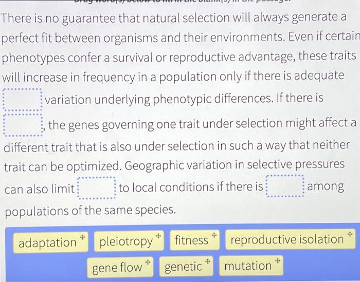 Solved There is no guarantee that natural selection will | Chegg.com