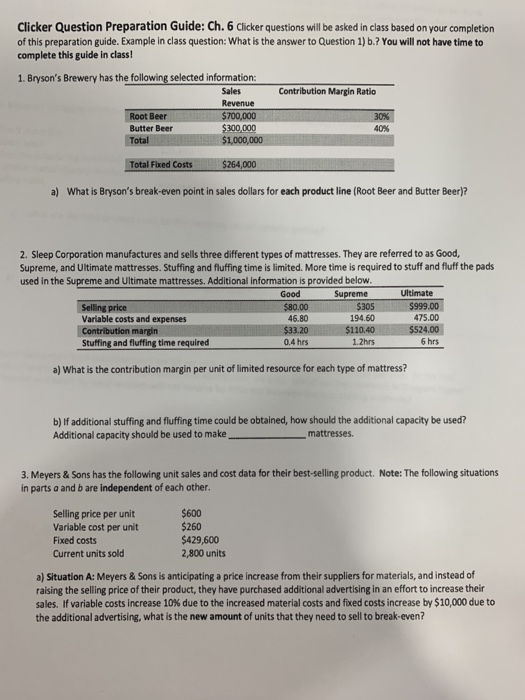 Solved Clicker Question Preparation Guide: Ch.6 Clicker | Chegg.com