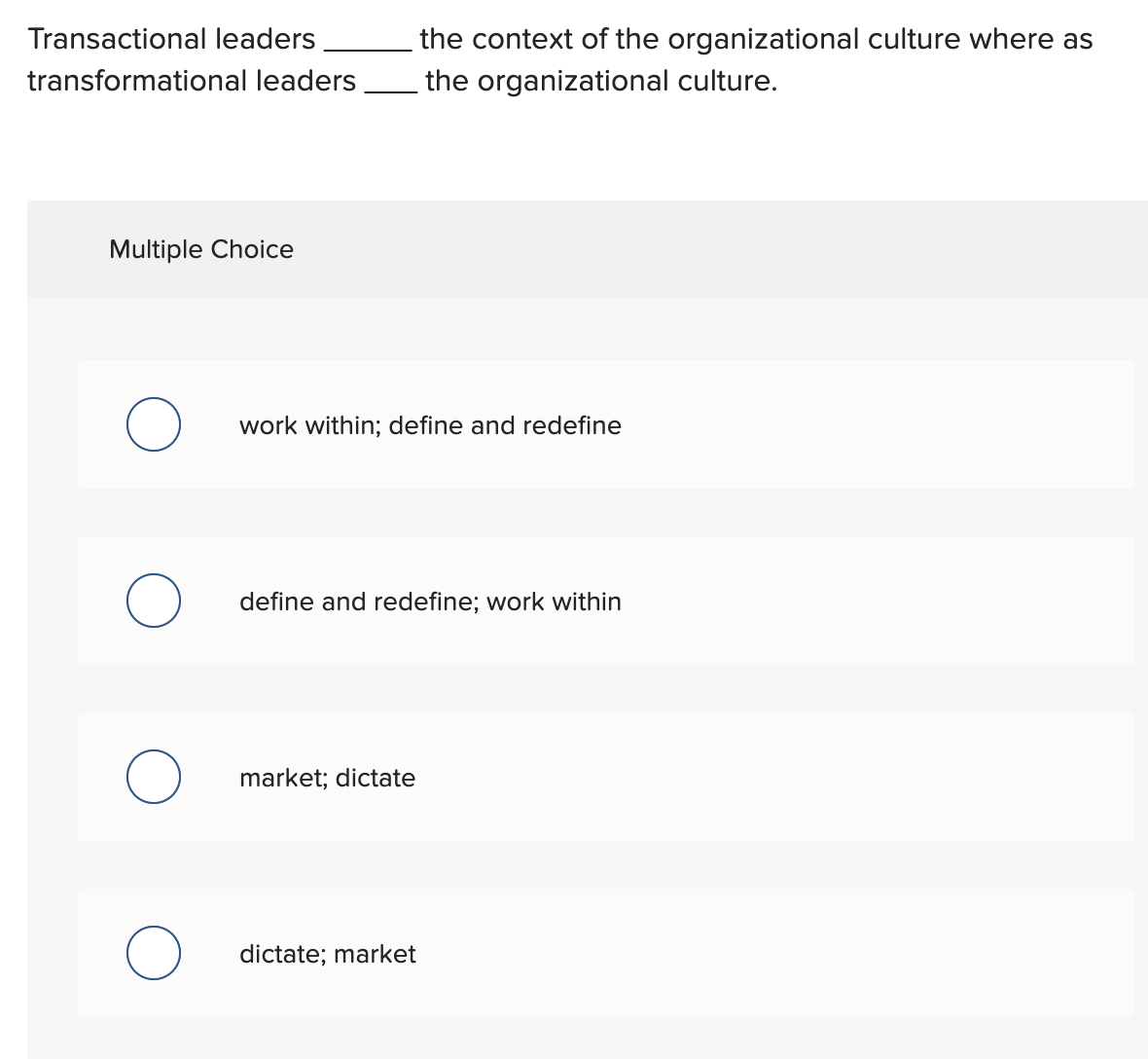 Solved Transactional leaders . ﻿the context of the | Chegg.com