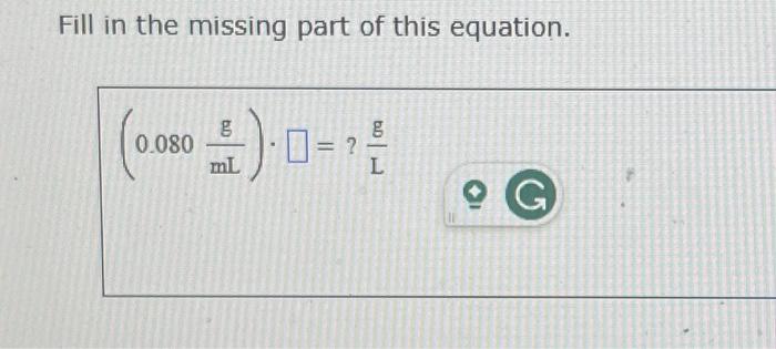 Solved Fill in the missing part of this equation. 0.080 0- | Chegg.com