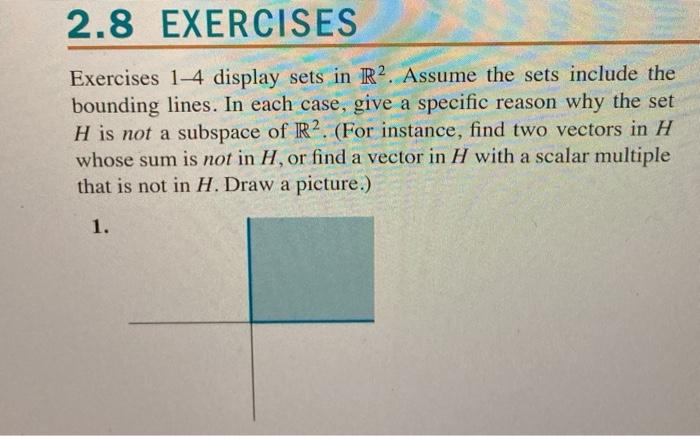 Solved 2.8 EXERCISES Exercises 1-4 display sets in R2. | Chegg.com