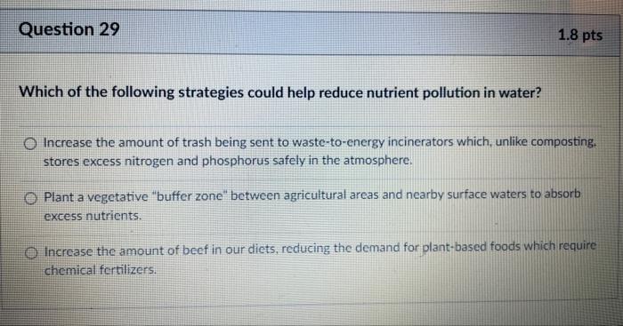 Solved Producing less waste, reusing items, recycling | Chegg.com