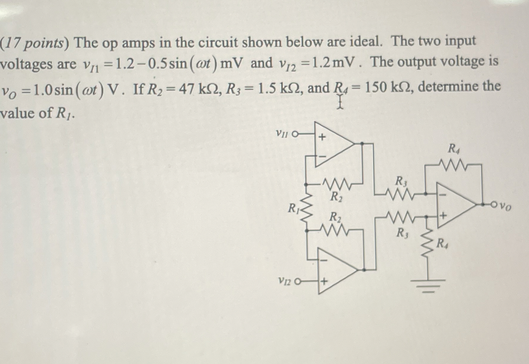 Solved (17 ﻿points) ﻿The op amps in the circuit shown below | Chegg.com