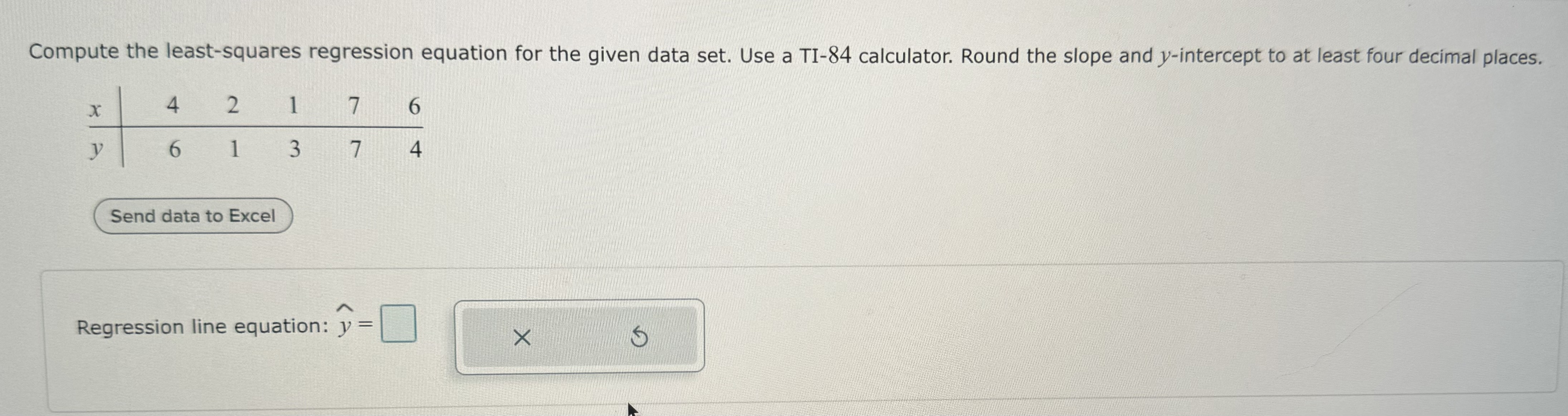 Solved Compute the least-squares regression equation for the | Chegg.com