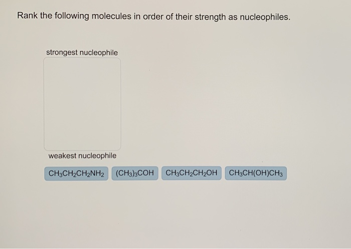 Solved Rank the following molecules in order of their | Chegg.com