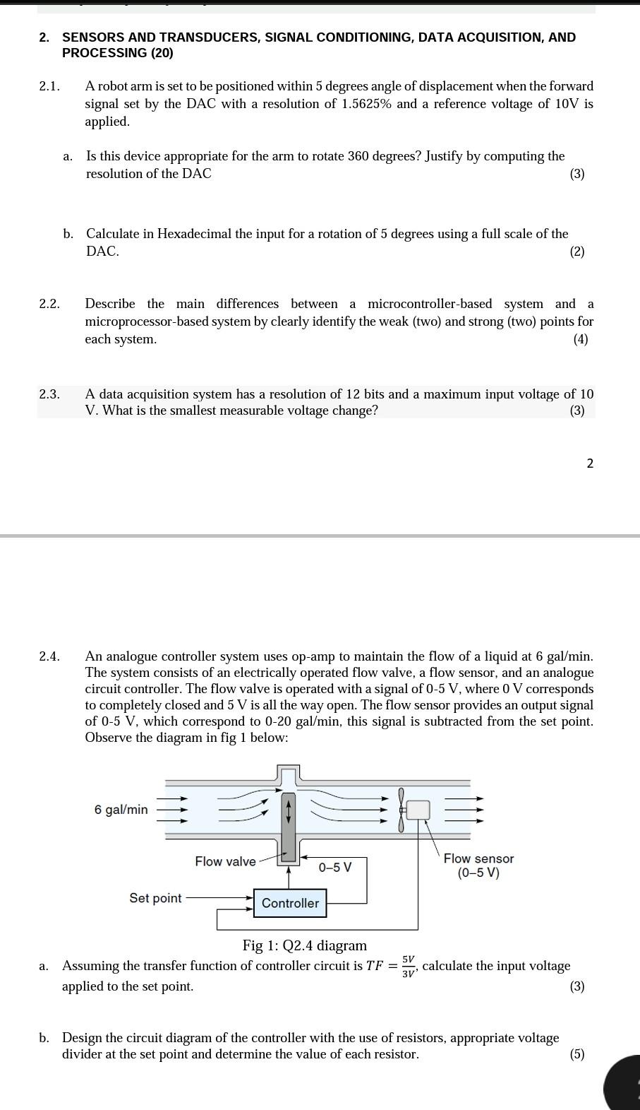 Solved 2. SENSORS AND TRANSDUCERS, SIGNAL CONDITIONING, DATA | Chegg.com