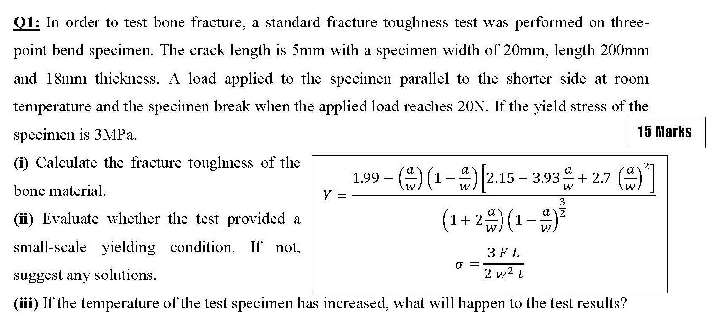 Solved Q1: In order to test bone fracture, a standard | Chegg.com