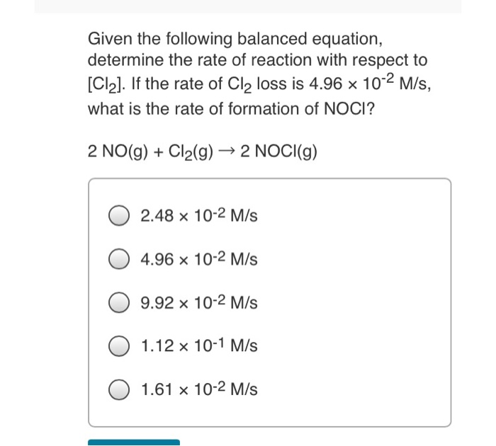 Solved Given the following balanced equation, determine the | Chegg.com