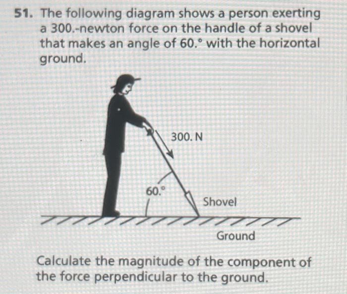 Solved 51. The following diagram shows a person exerting a | Chegg.com