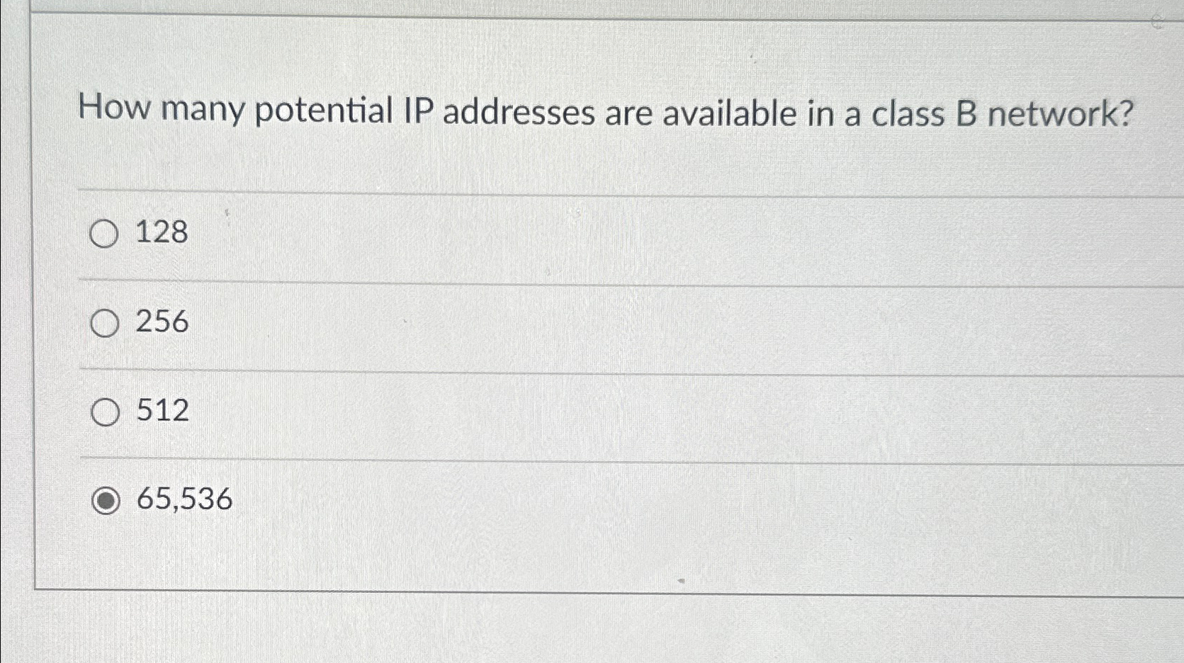 Solved How many potential IP addresses are available in a | Chegg.com
