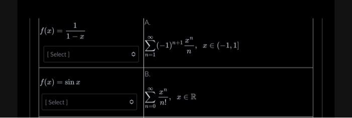 Solved Match each function with its Taylor series centred at | Chegg.com