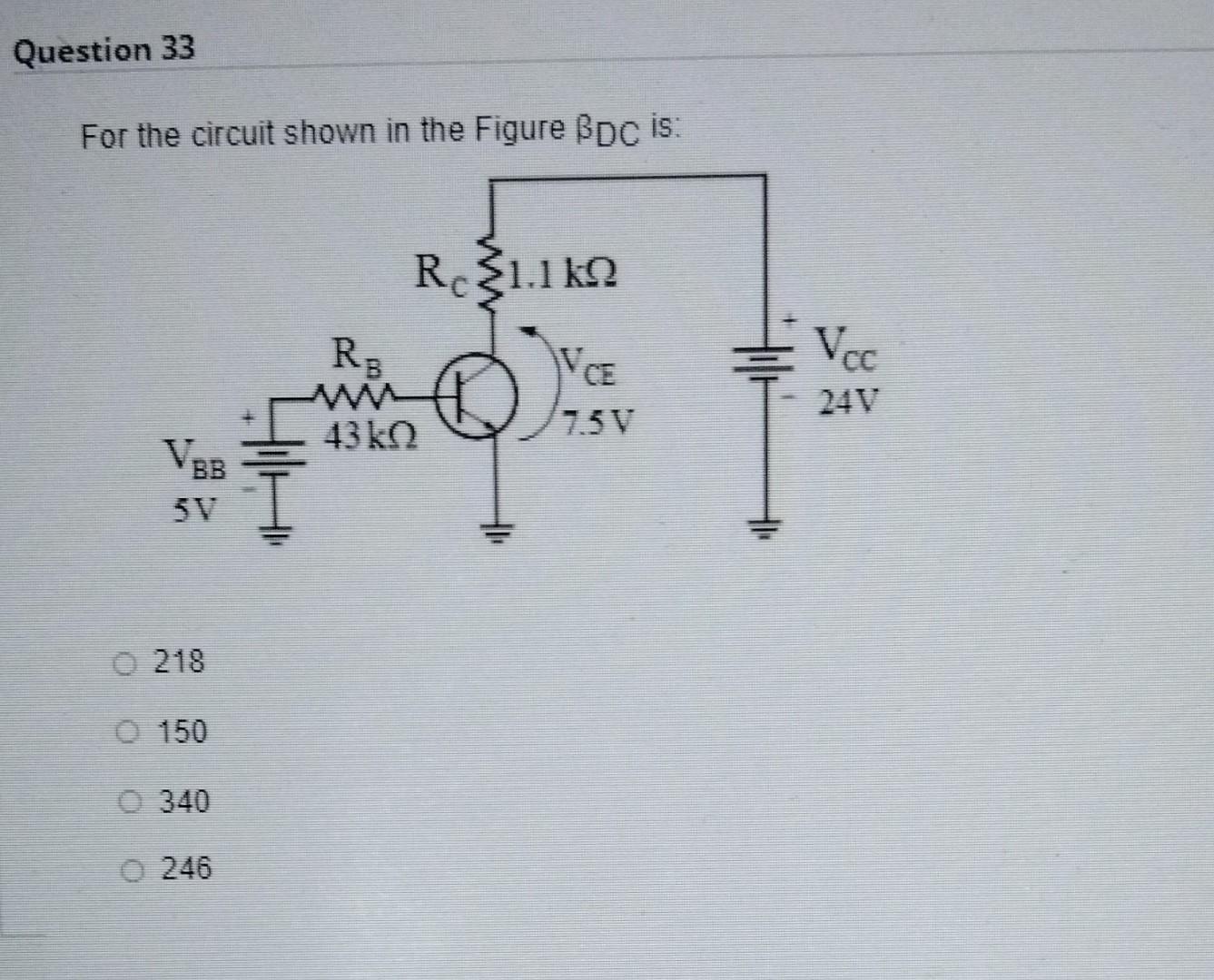 Solved Question 33 For the circuit shown in the Figure BDC | Chegg.com