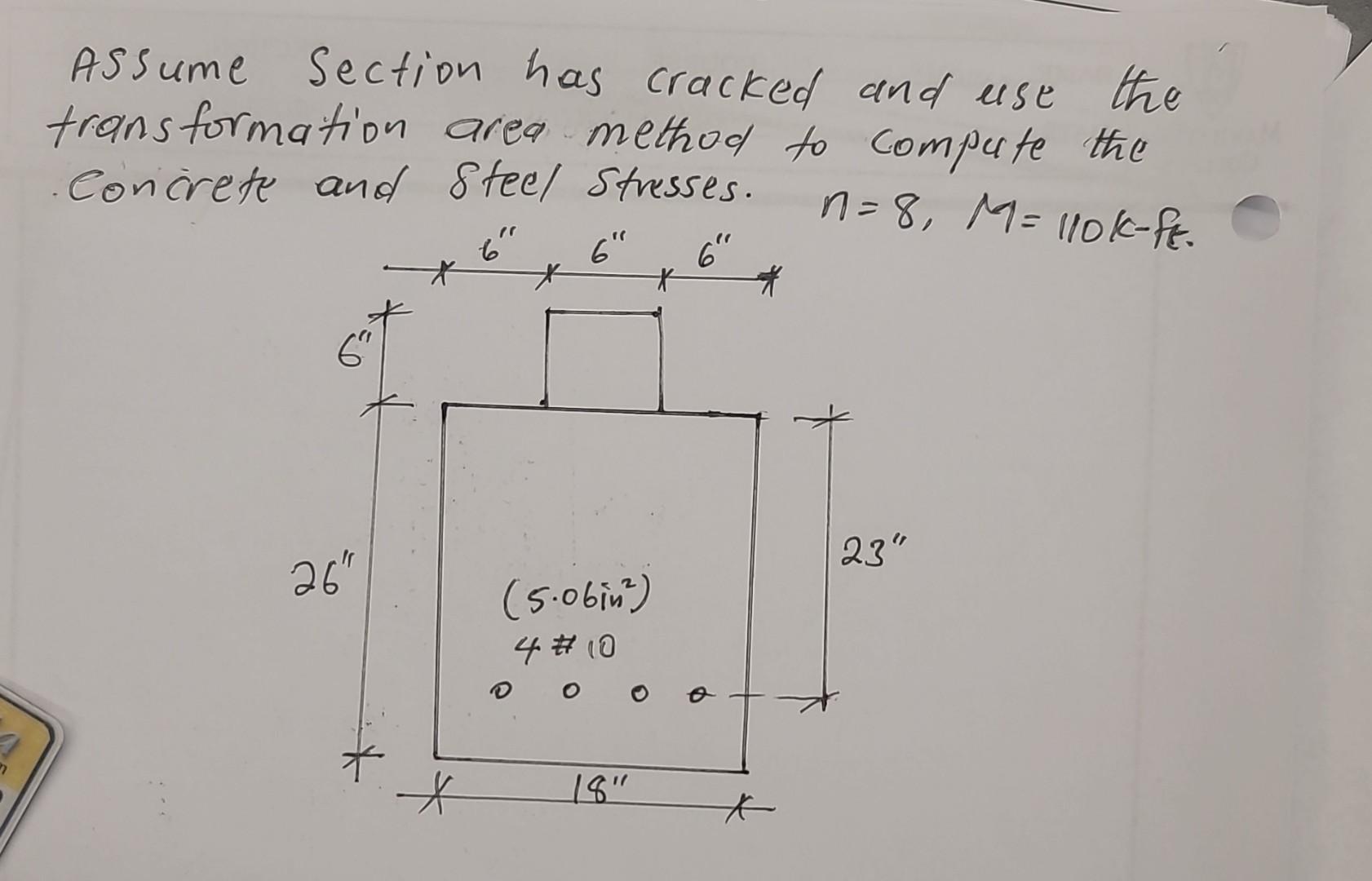 Solved Assume Section has cracked and use the transformation | Chegg.com