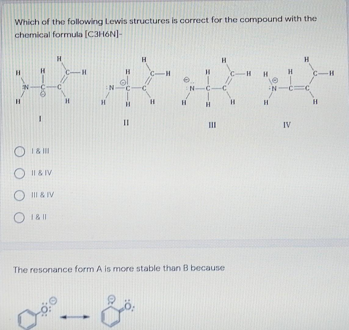 Solved Which of the following Lewis structures is correct | Chegg.com