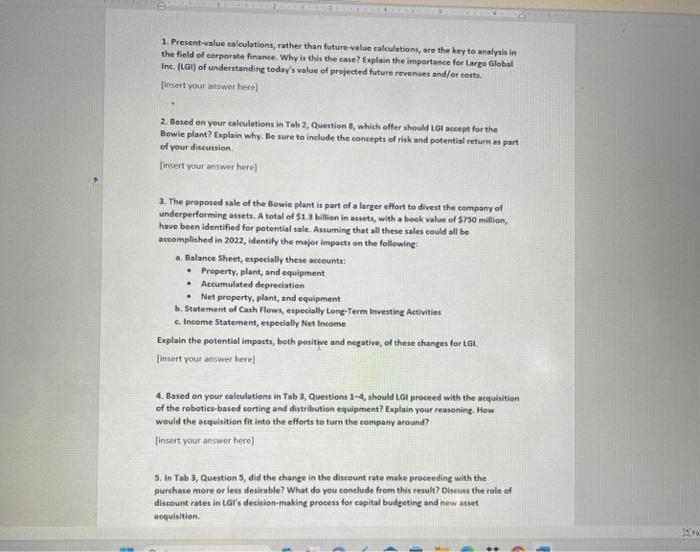 Solved 1. Present-value calculations, rather than | Chegg.com