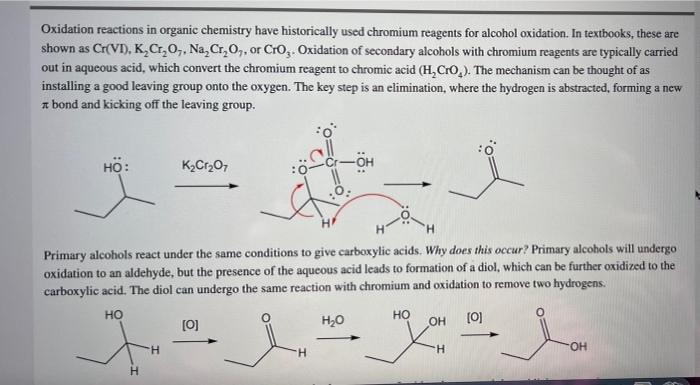 Solved Oxidation reactions in organic chemistry have | Chegg.com