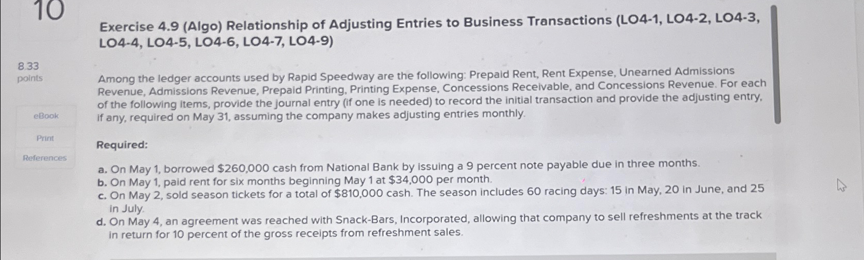 Solved Exercise 4.9 (Algo) ﻿Relationship of Adjusting | Chegg.com