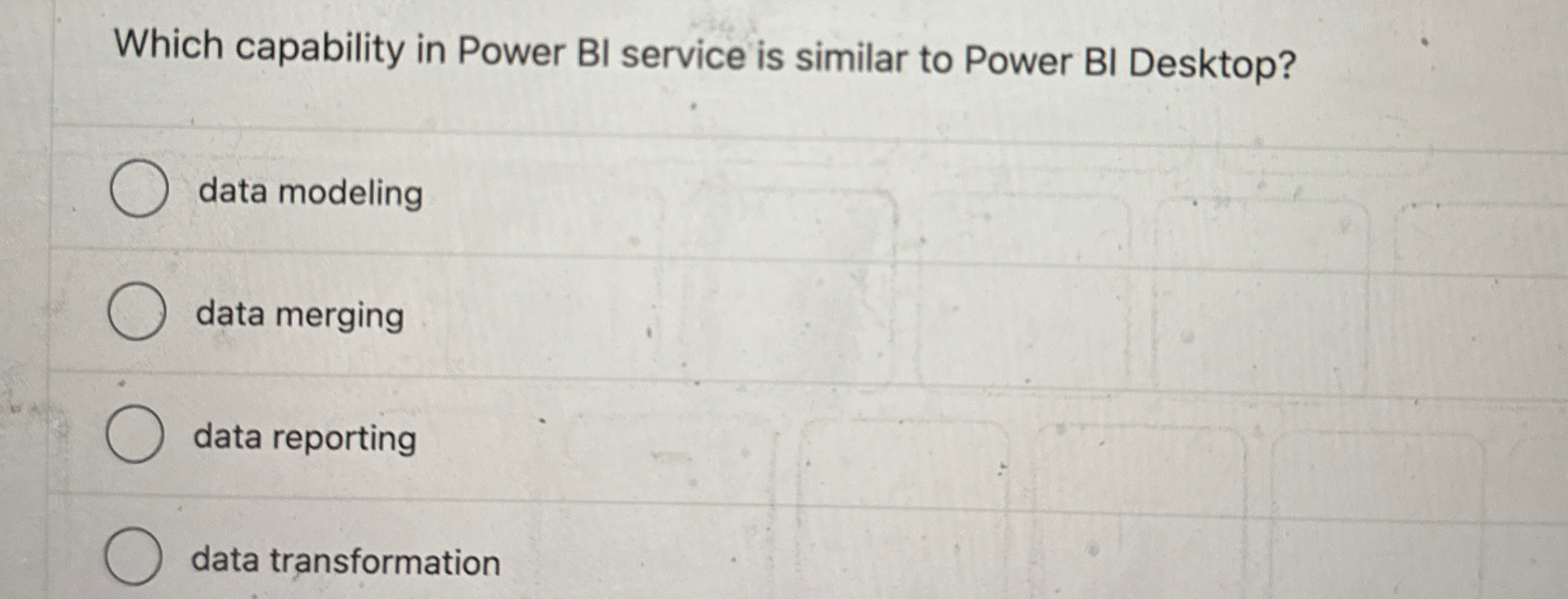 Solved Which capability in Power BI service is similar to | Chegg.com