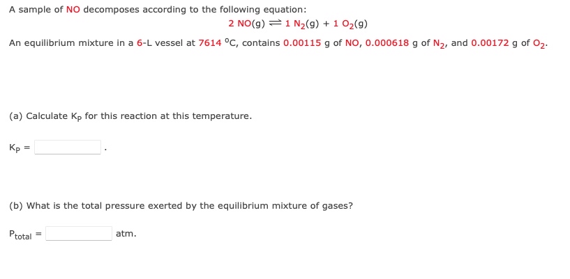 Solved A sample of NO decomposes according to the following | Chegg.com