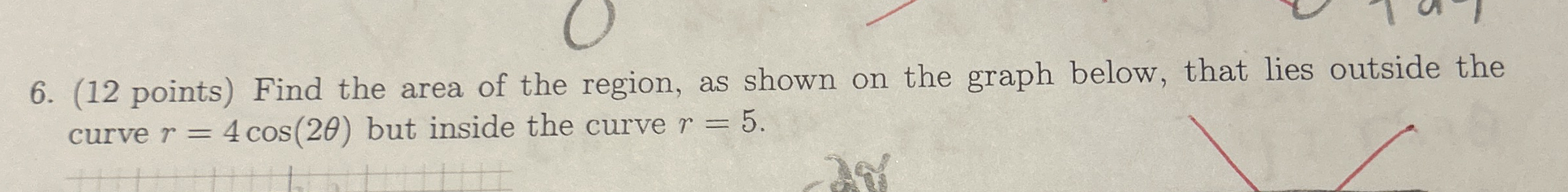 Solved (12 ﻿points) ﻿Find the area of the region, as shown | Chegg.com