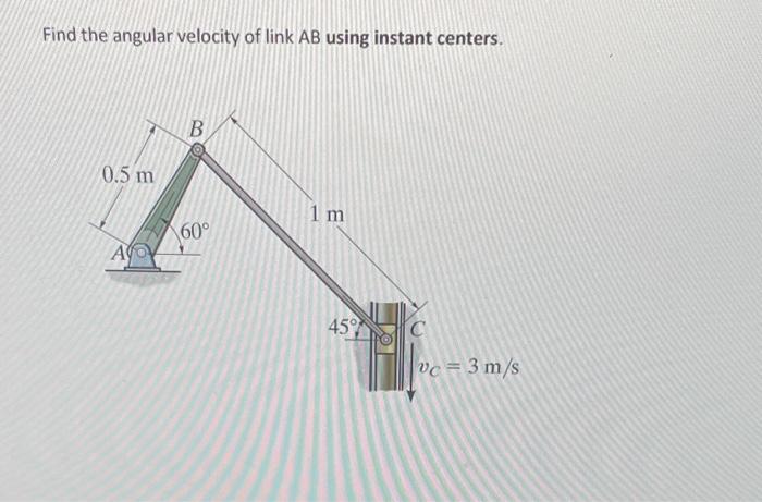 Solved Find the angular velocity of link AB using instant | Chegg.com