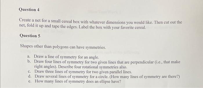 Solved Create a net for a small cereal box with whatever | Chegg.com