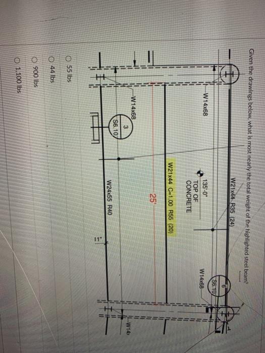 Solved Given the drawings below, what is most nearly the | Chegg.com