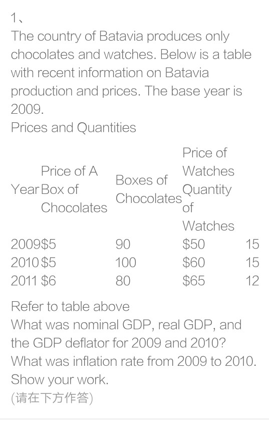 Solved 7 The country of Batavia produces only chocolates and | Chegg.com