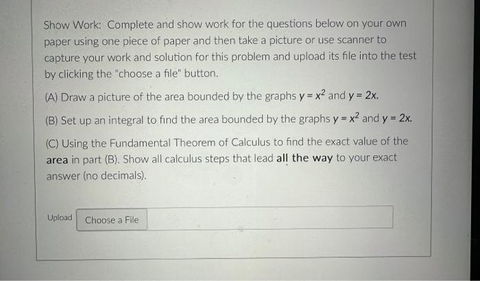 Solved Show Work: Complete and show work for the questions | Chegg.com