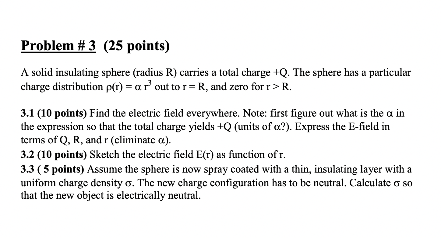 Solved A solid insulating sphere (radius R) ﻿carries a total | Chegg.com
