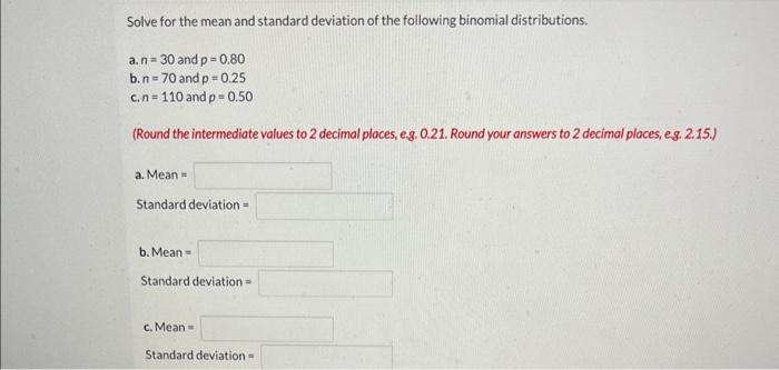 Solved Solve for the mean and standard deviation of the | Chegg.com