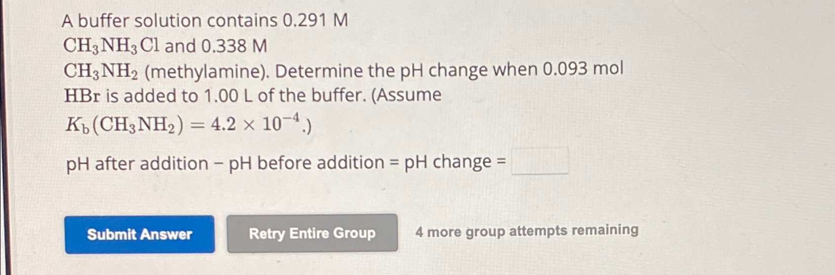Solved A buffer solution contains 0.291MCH3NH3Cl ﻿and | Chegg.com