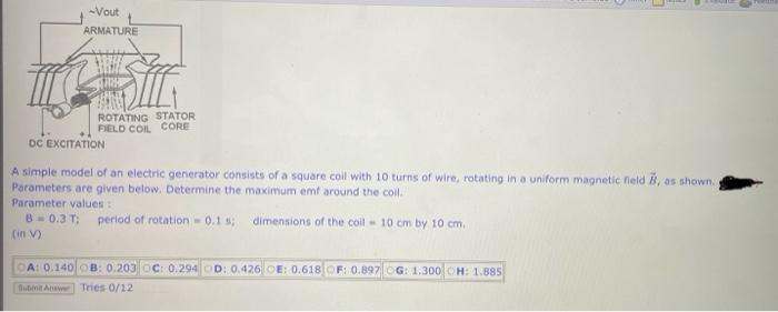 Solved A simple model of an electric generator consists of a | Chegg.com
