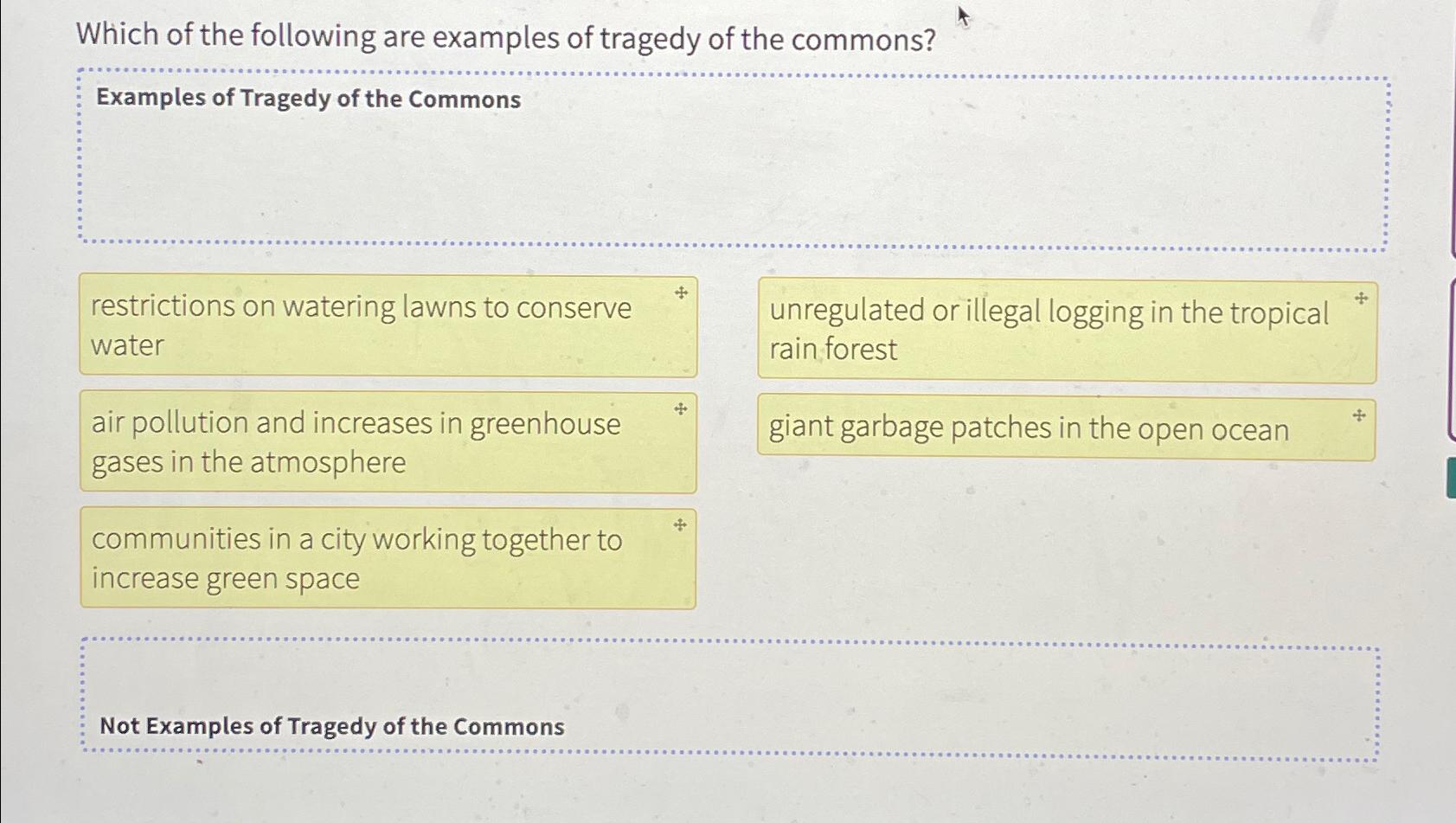 Solved Which of the following are examples of tragedy of the | Chegg.com