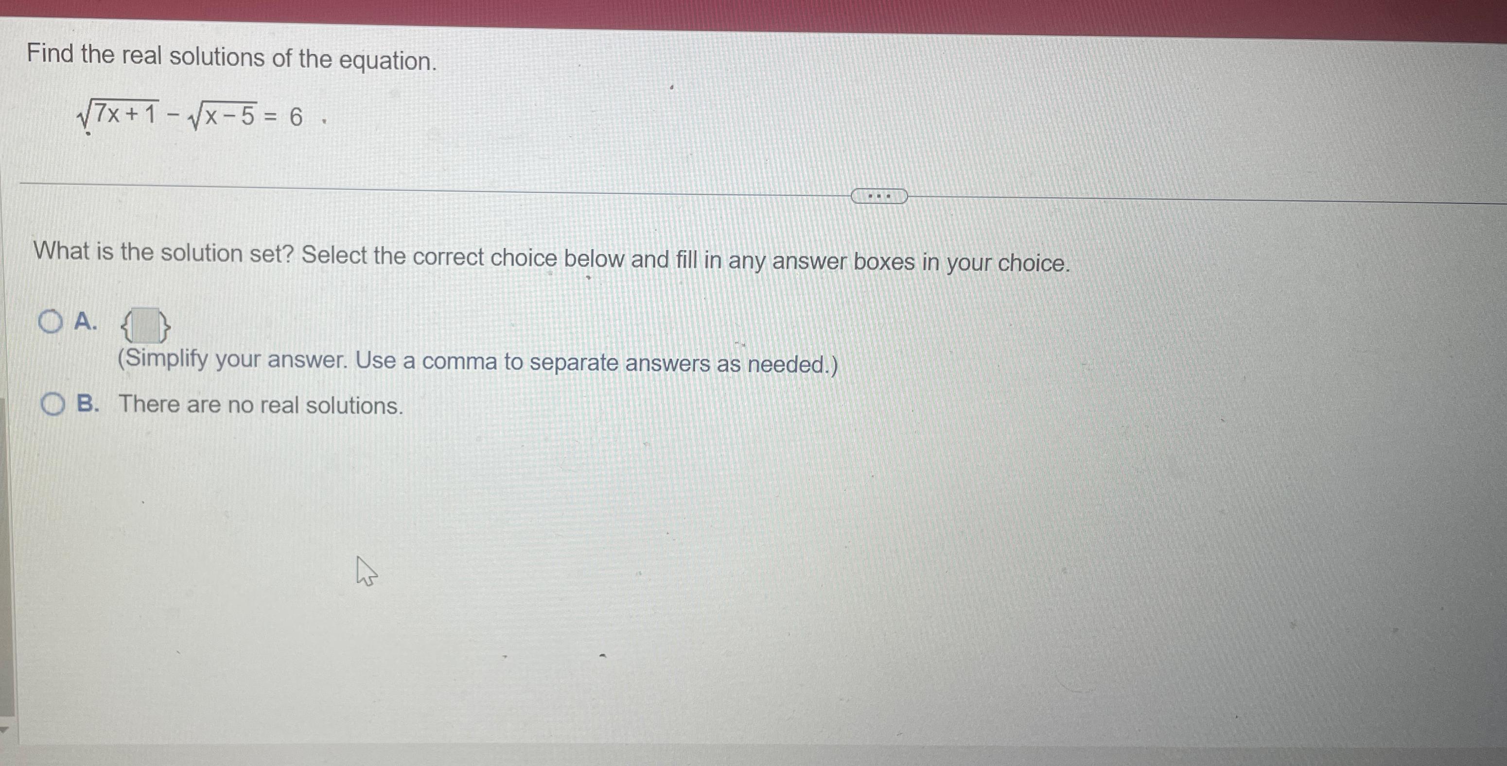 Solved Find the real solutions of the | Chegg.com