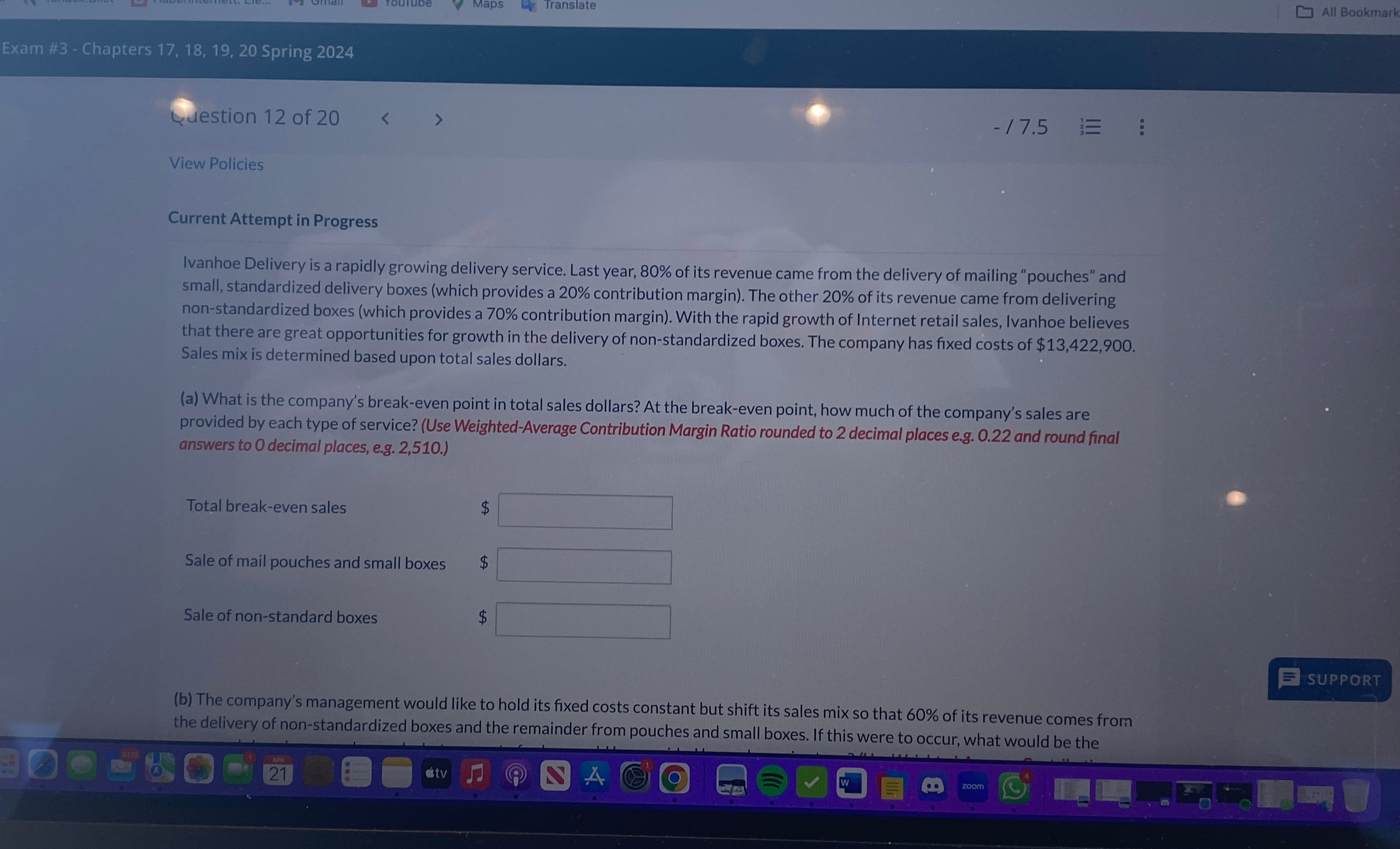 Solved Exam #3 - ﻿Chapters 17, 18, 19, 20 ﻿Spring | Chegg.com