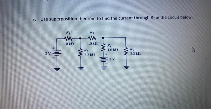 Solved 7. Use superposition theorem to find the current | Chegg.com