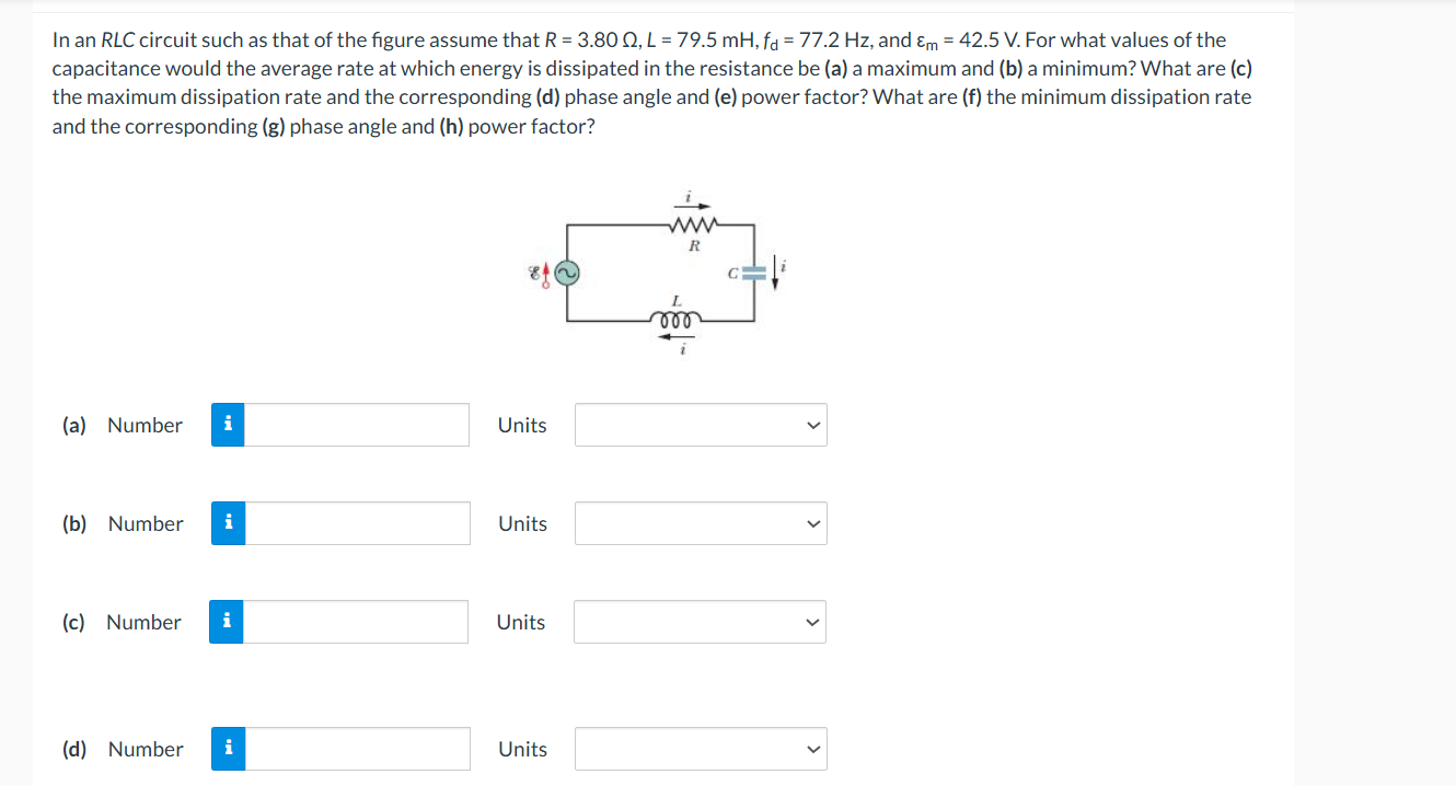 Solved In an RLC ﻿circuit such as ﻿that of ﻿the figure | Chegg.com