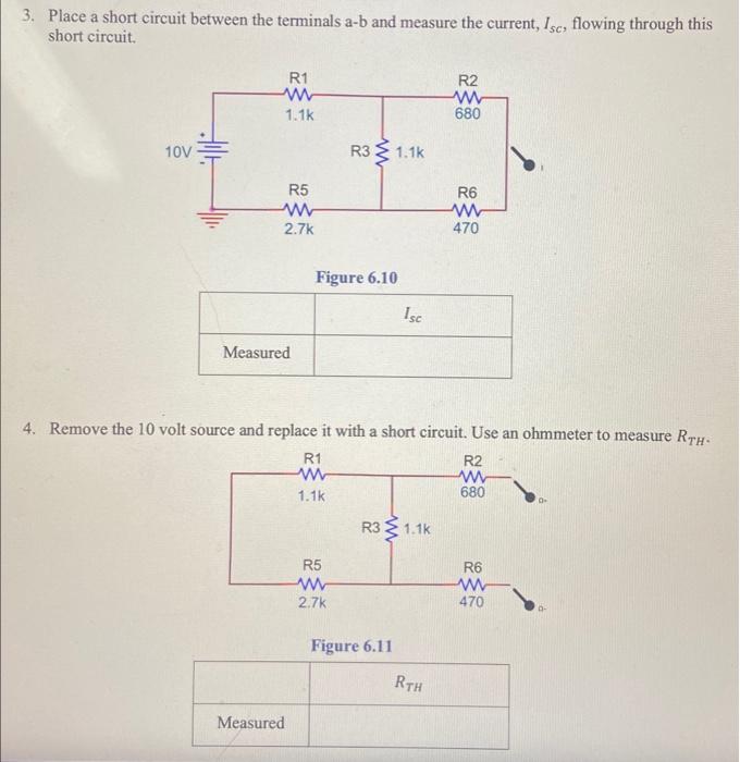 Solved 3. Place a short circuit between the terminals a-b | Chegg.com