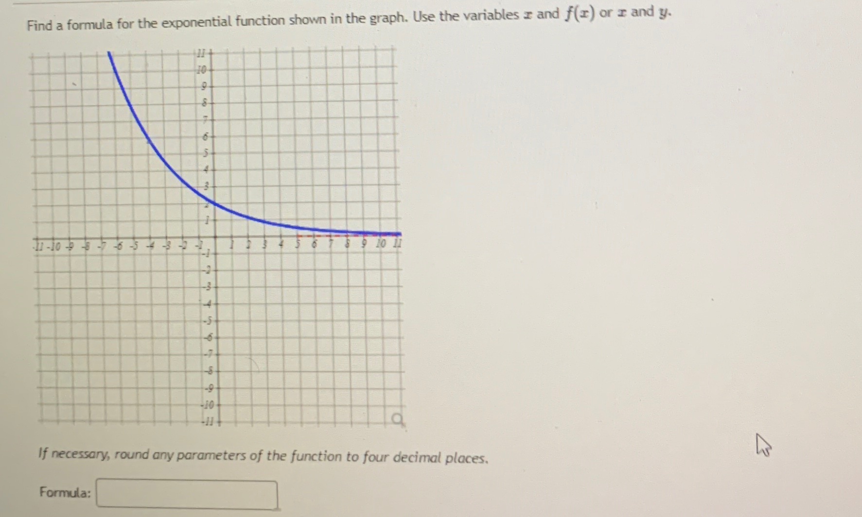 Solved Find a formula for the exponential function shown in | Chegg.com